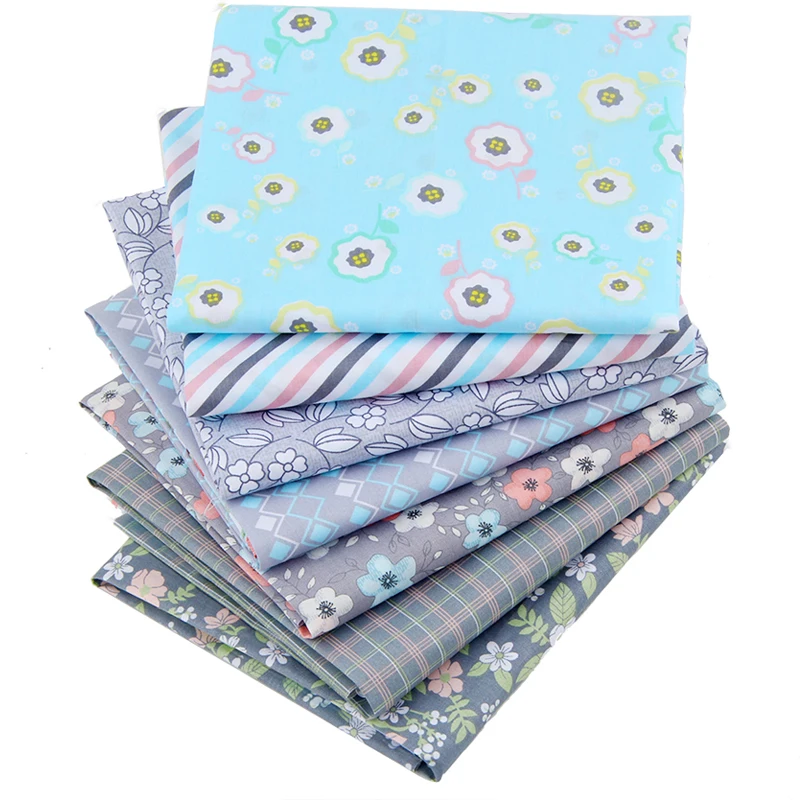 Gray flowers Patchwork Cotton Fabric Fat Quarters Sewing Patchwork ...