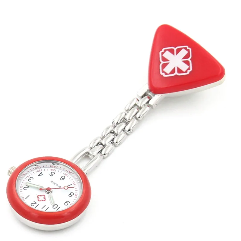 Protable Nurse Watches With Clip Red Cross Brooch Pendant Pocket ...