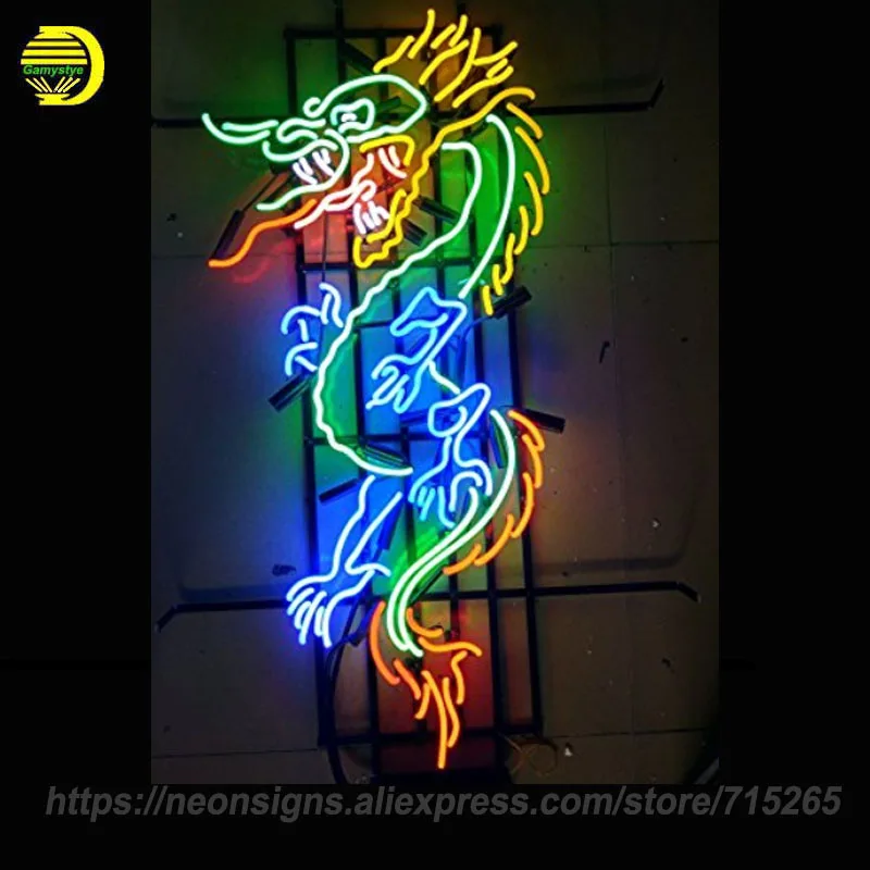 Neon Signs For Chinese Dragon Glass Tube Neon Handcraft Hotel Decorate ...