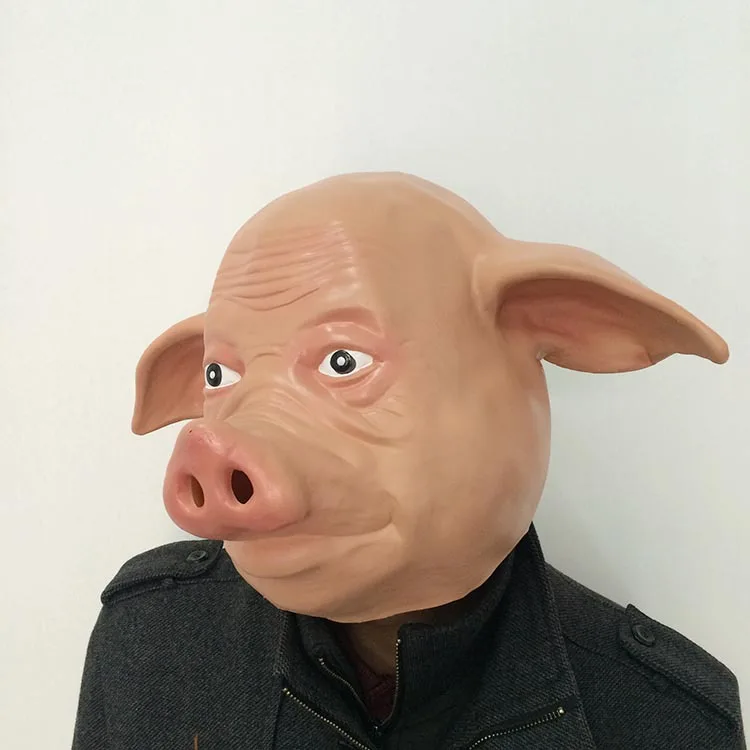 HOT High Quality Halloween Pig Head Adult Mask Latex Animal Party Masks ...