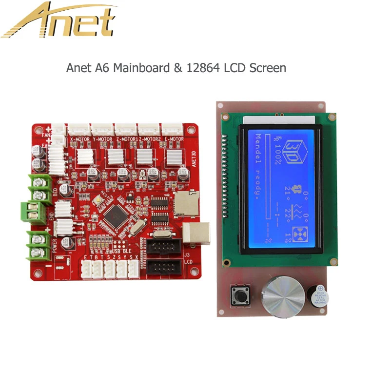 Anet 3D Printer parts 12864 LCD Screen Smart Display and 3D Printer Control board Mainboard ...