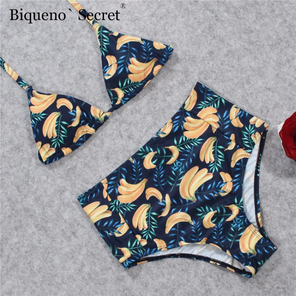 2018 Floral Banana Bikini Set Women Swimwear Sexy Push Up Swimsuit