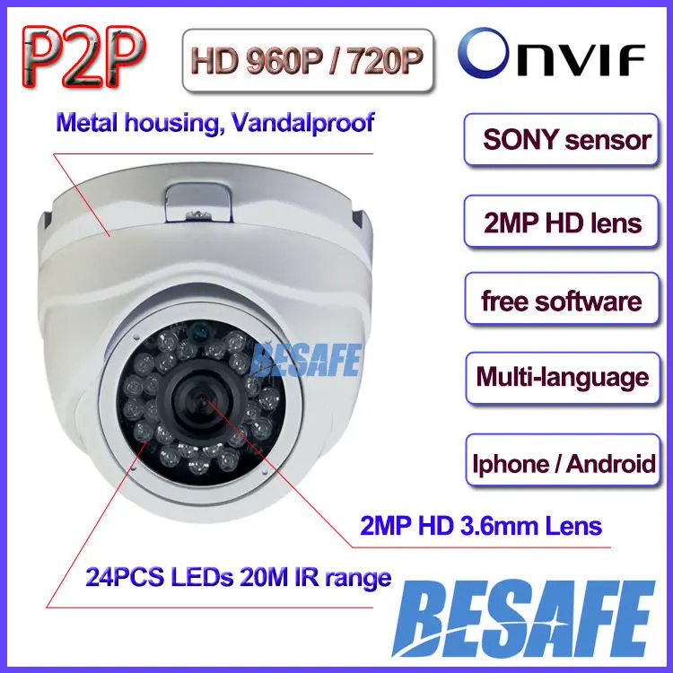960P/720P network camera SONY IMX225 P2P ip camera mini Vandalproof ...