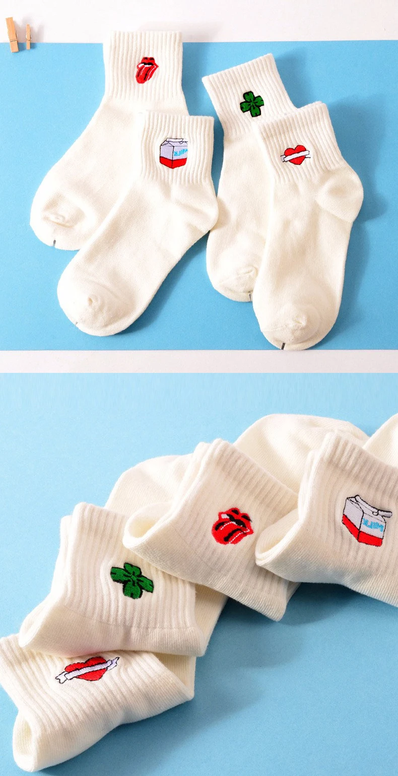 Brand Women Cotton Short Socks Cupid Smile Face Rose cute kawaii Brand ...