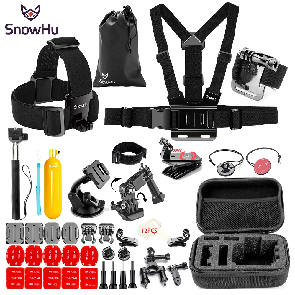 SnowHu for Sport camera Accessories set Small Collection Bag Monopod ...