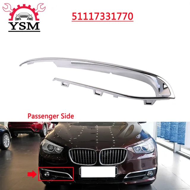 Chrome Front Bumper Fog Light Grille Trim Panel Right For BMW F10 F11 ...