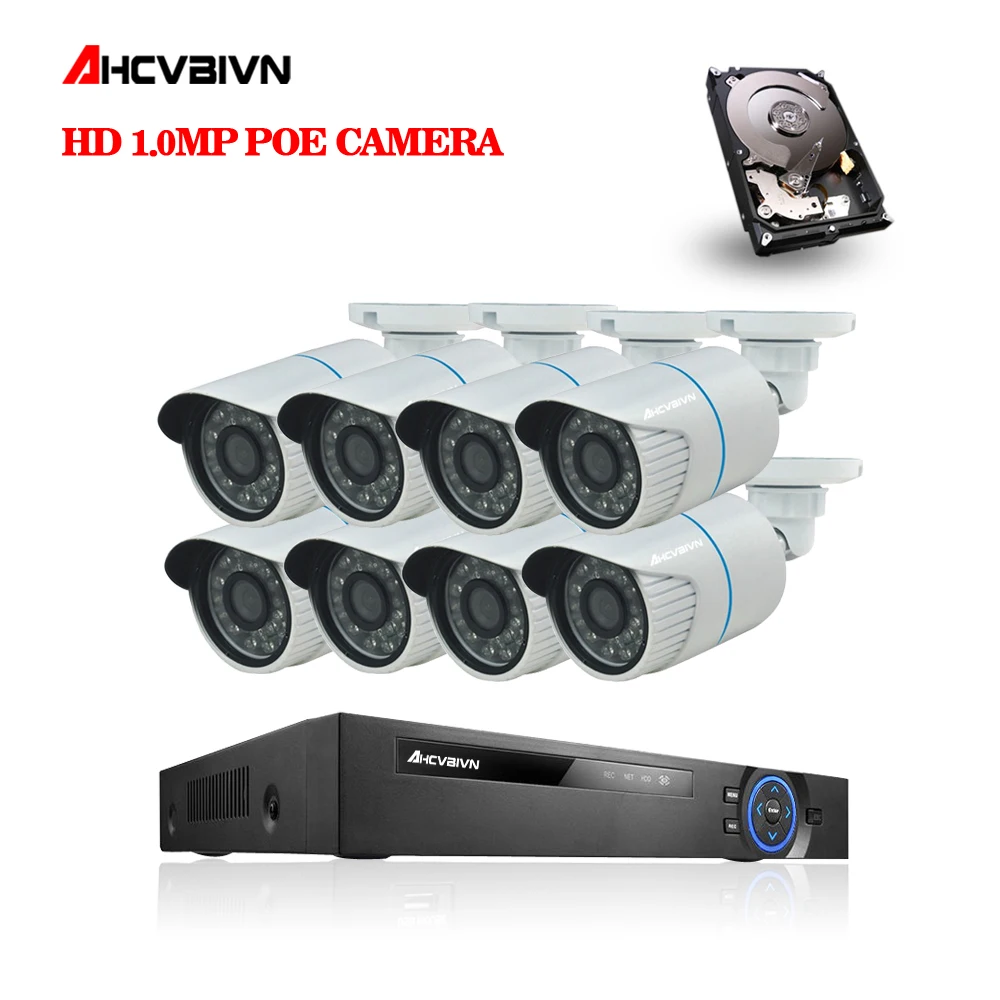 POE 8CH 1080P CCTV IP Camera System Kit HD 8 Channel NVR 8PCS ...