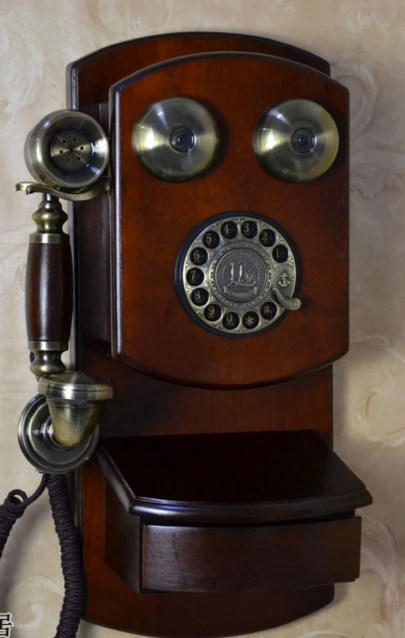 Fashion-antique-Solid-wood-telephone-vintage-quality-wall-mounted ...