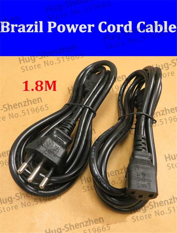 1.8m Brazil power cord cable line good AC power cord 3X0.75|cord|cord ...