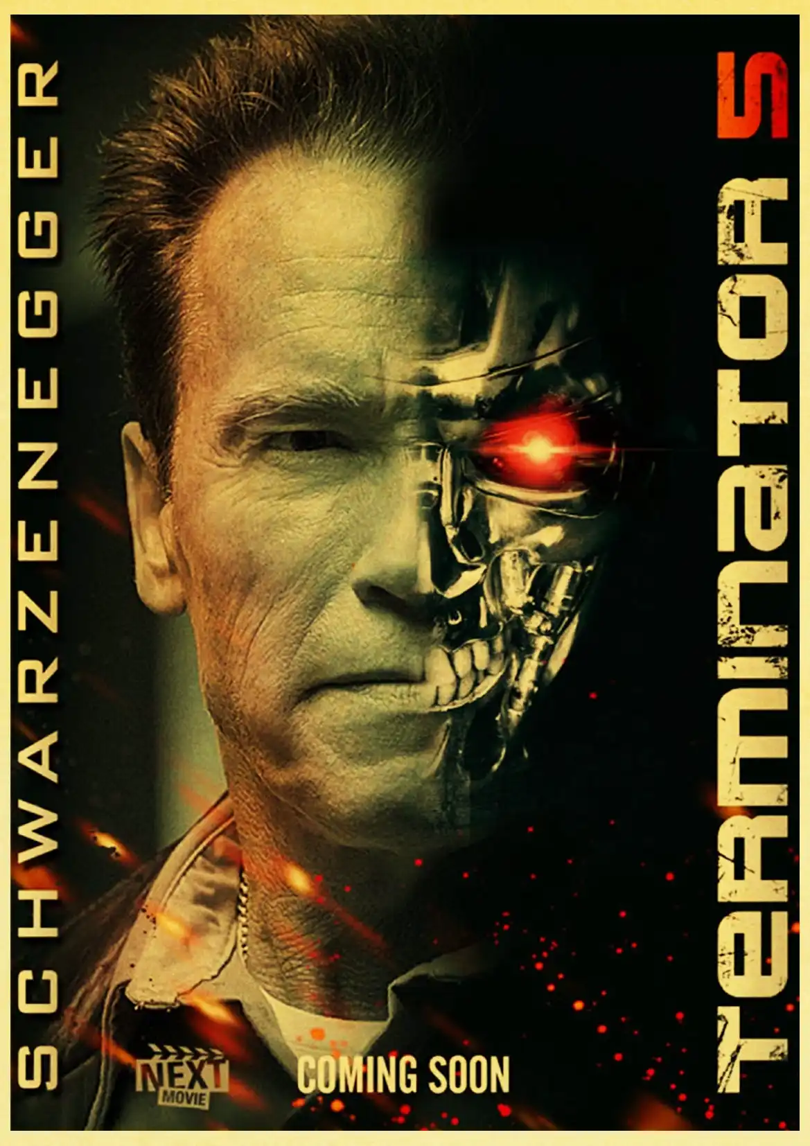 Retro Posters and Prints Classic Movie The Terminator Home Room Wall ...