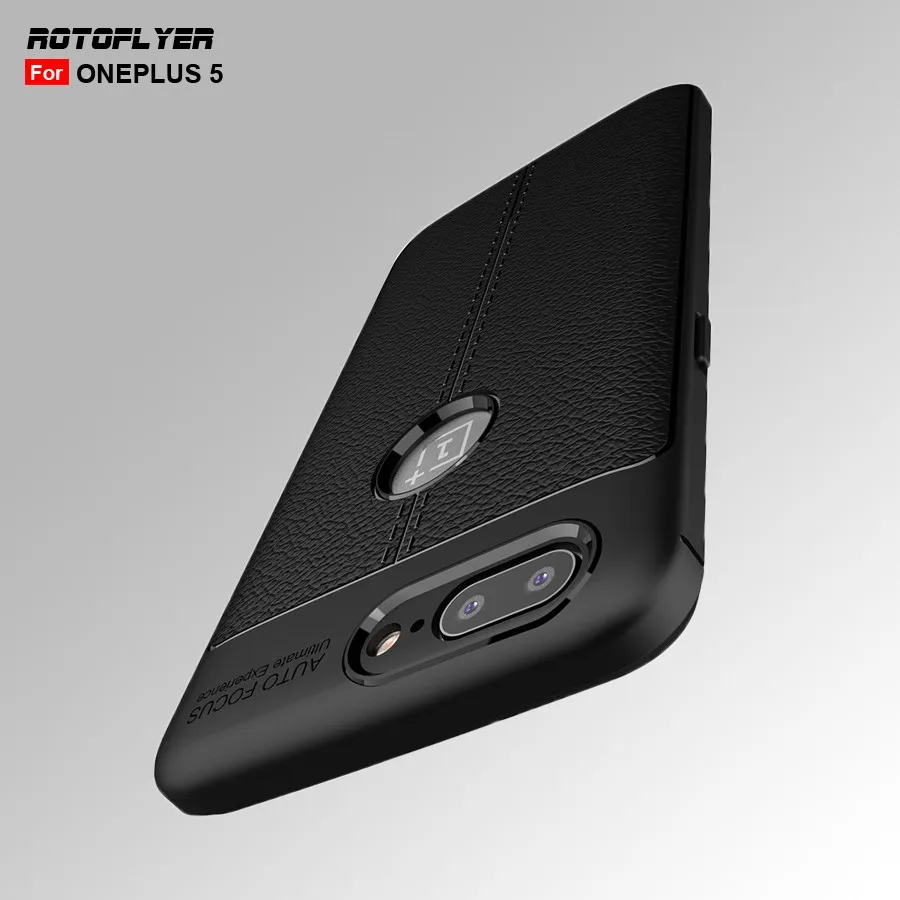 Soft Silicone Case for OnePlus 5 A5000 Litchi Texture Classic Slim Back ...