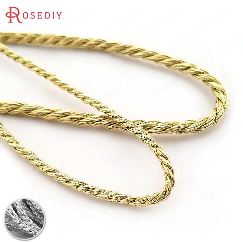 (30147)10 Meters 2.5mm 3.5mm Gold Color Silver Color Silk Thread Rope ...