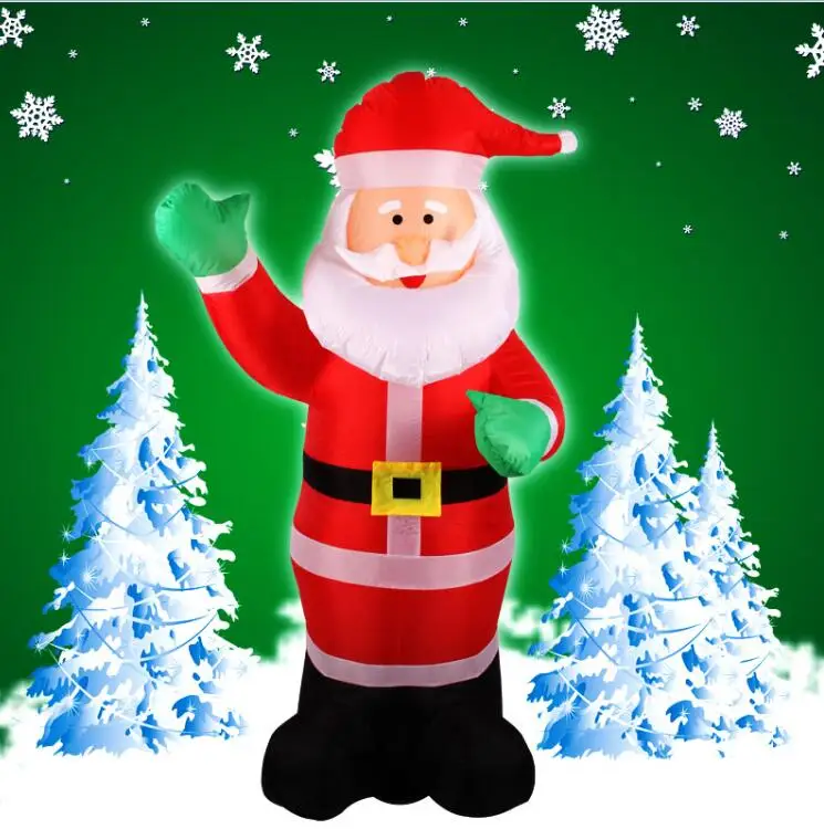 1.8m Inflatable Santa Claus Green Hand Christmas Inflatable Santa Claus ...