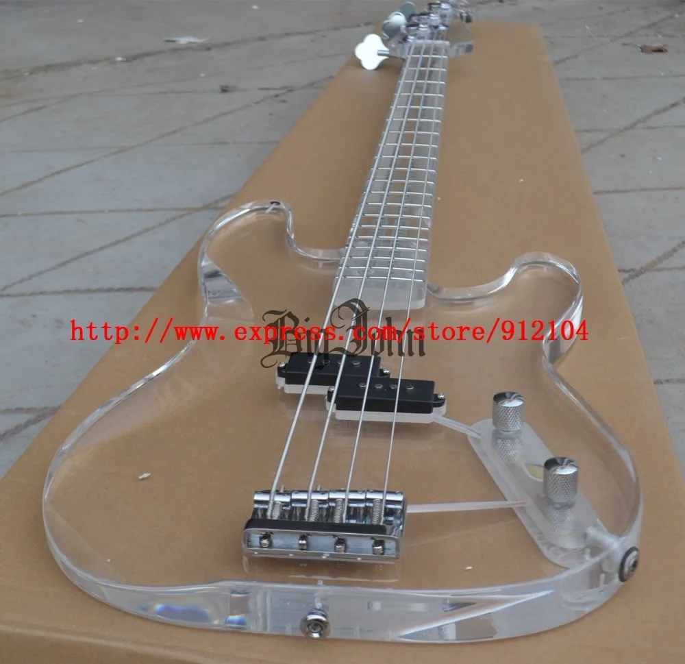 FREE SHIPPING new Big John 4 string plexigalss acrylic electric bass ...