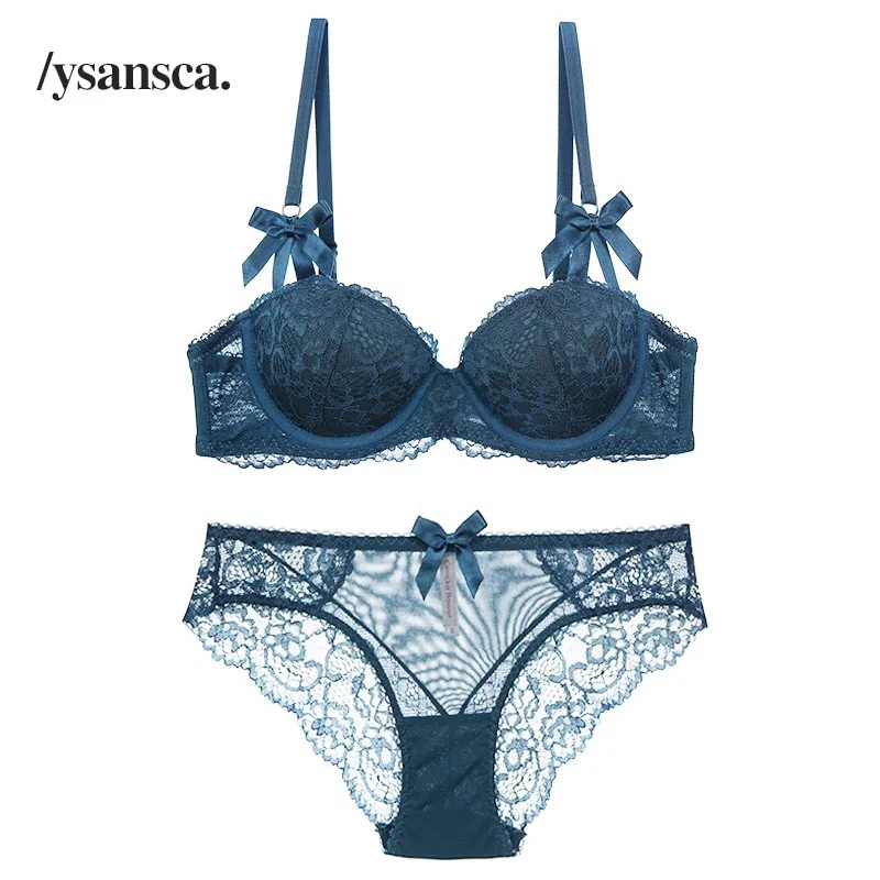 ABC Cup Sexy Women Bra Set ultra thin Lace Embroidery Push Up Bra Panty ...
