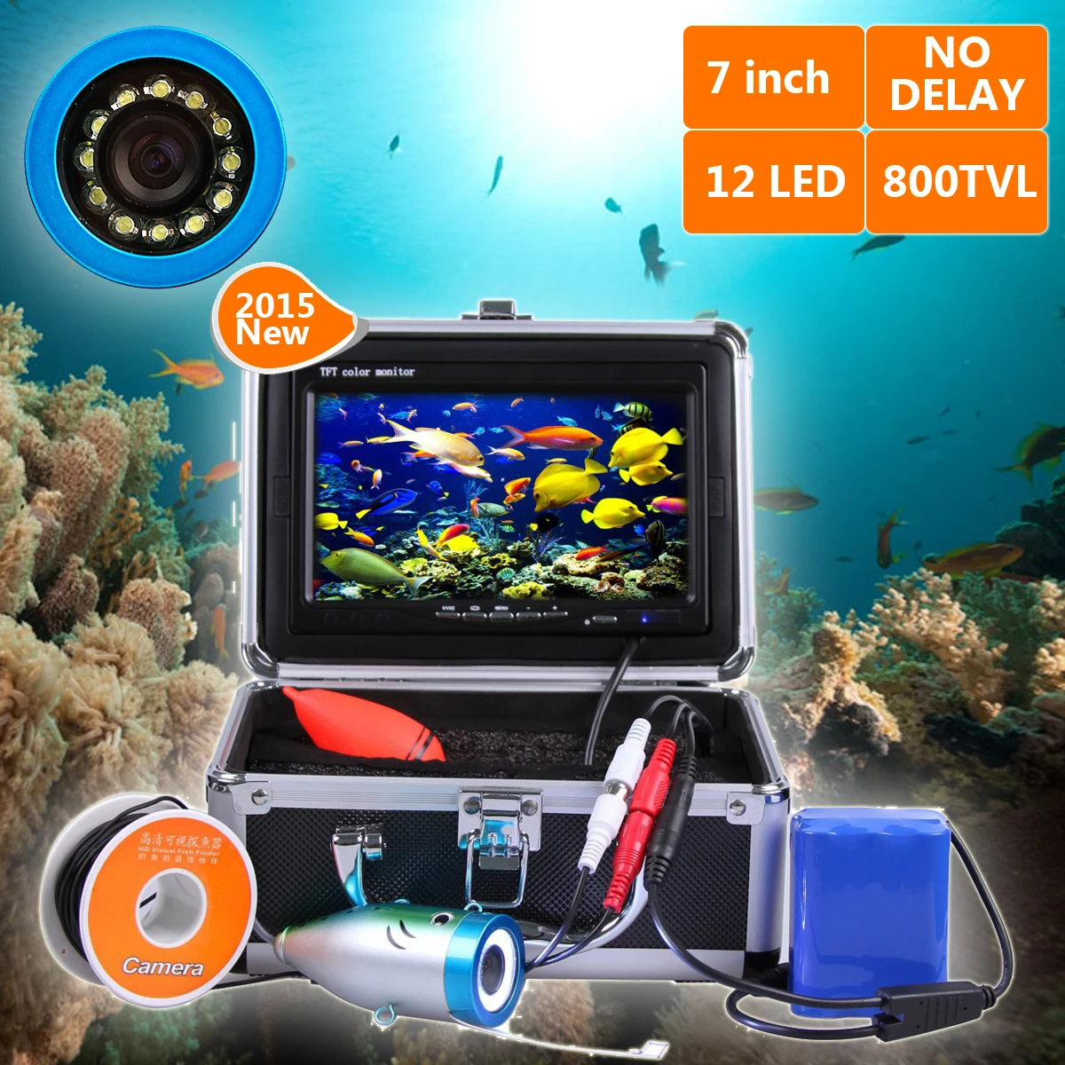 Pro Fish Finder Underwater sonar Fishing Video subacquea Camera 7" HD ...