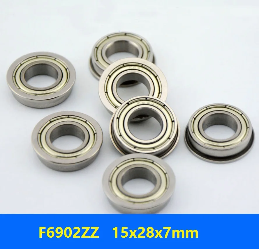 50pcs/lot F6902ZZ F6902Z F6902 ZZ Z 15x28x7 mm flange deep groove Ball ...
