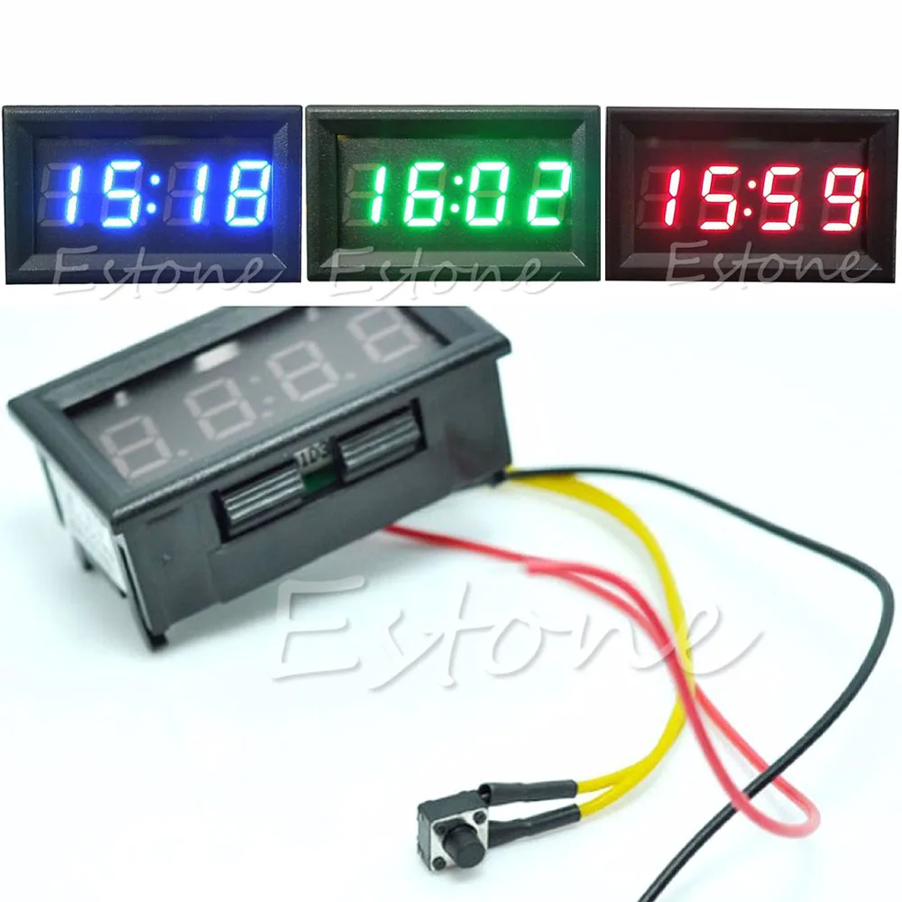 Hot Sale LED Display Digital Clock 12V/24V Dashboard Car Motorcycle ...