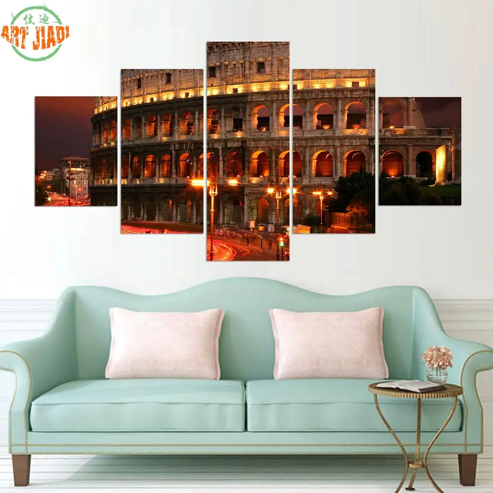 3-4-5-Pieces-HD-Ancient-Rome-Famous-Building-Oil-Painting-Wall-Art ...