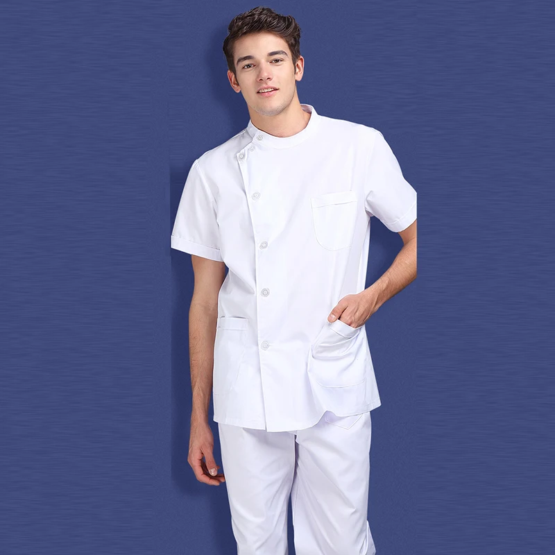 Men Scrub Tops Doctor Nurse Uniform Homme Hospital Surgical Jacket ...