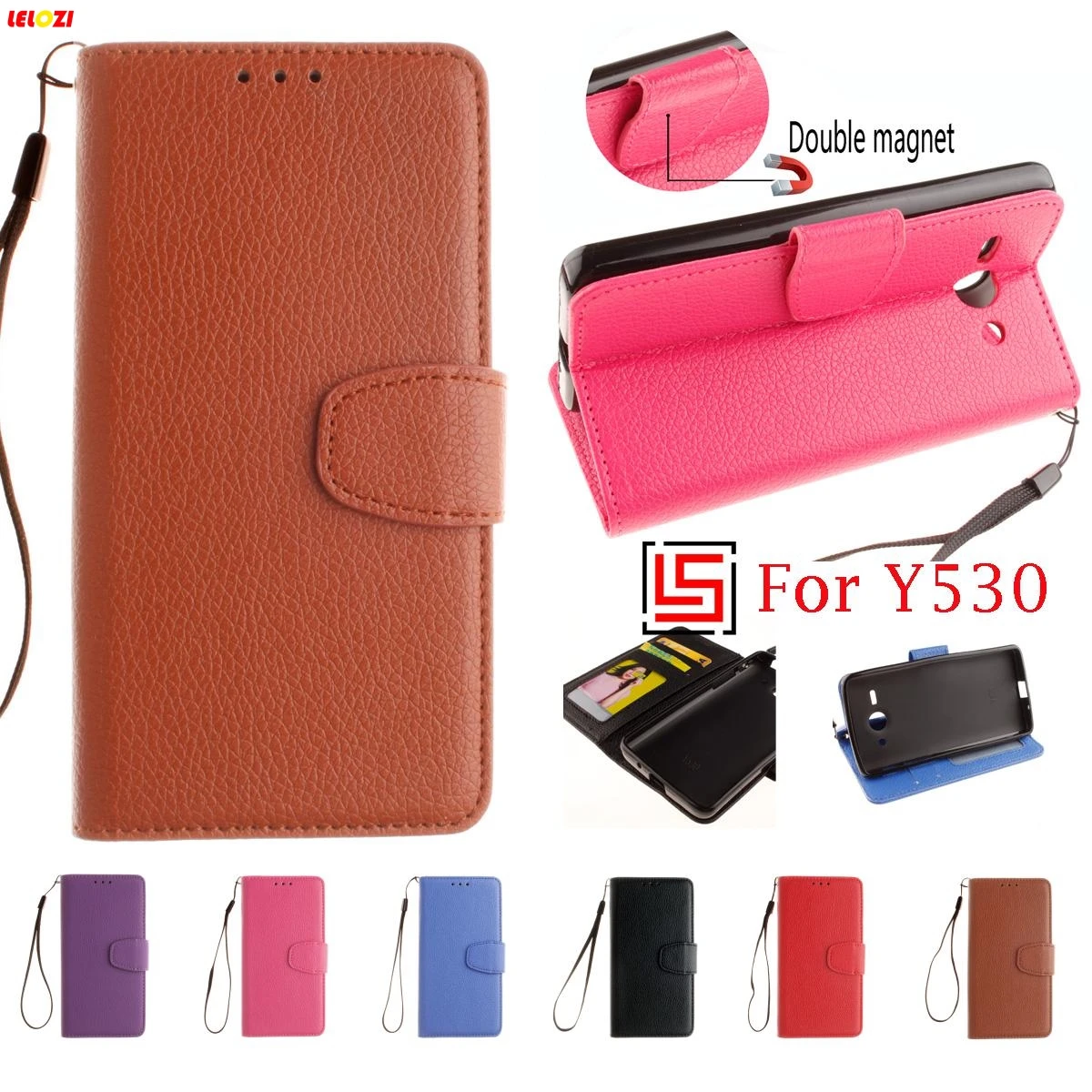 LELOZI Fashion New PU Leather Lather Leathe Flip Book Wallet Walet ...