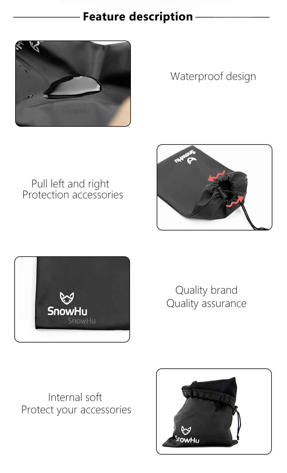 Аксессуары snowhu для GoPro набор шлемов для Go pro Hero 8 7 6 5 5S 4 ...