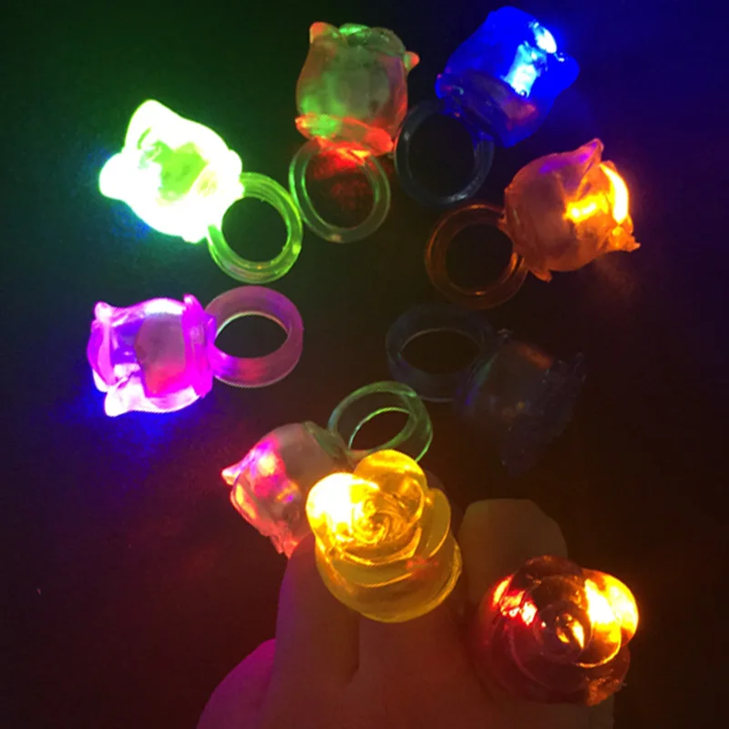 30pcs-lot-Led-Rose-Ring-Led-flower-Flashing-Bubble-Elastic-Ring-Rave ...