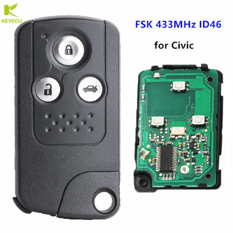 KEYECU Replacement Remote Car Key Fob 3 Button FSK 433MHz With ID46 ...