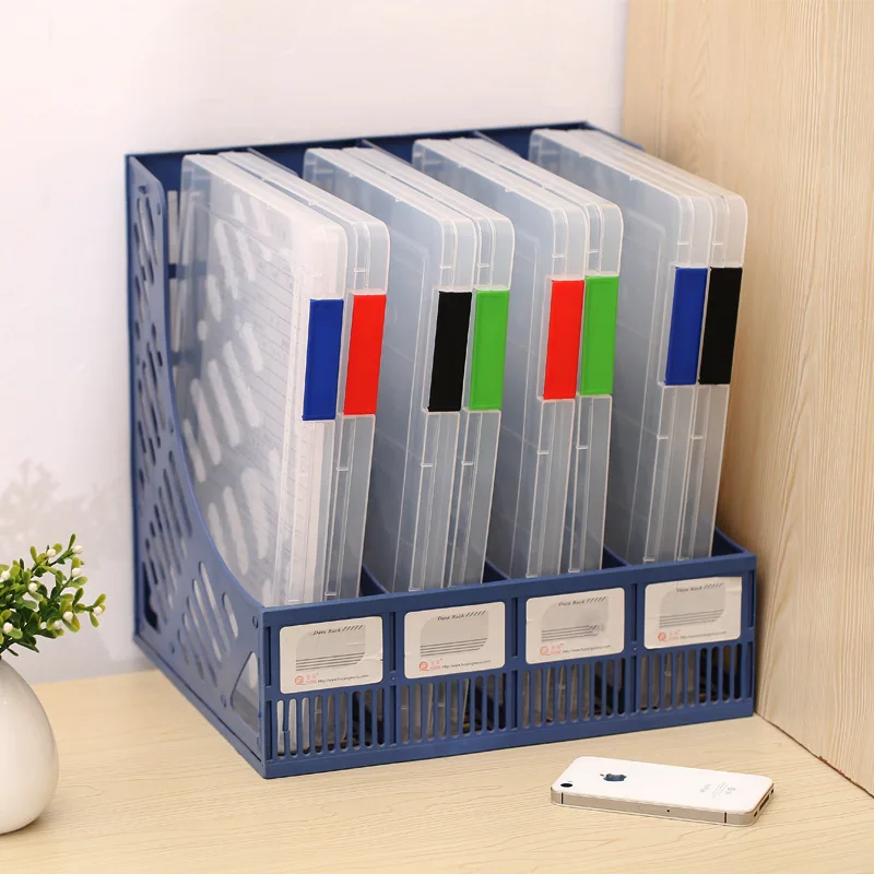 Portable Folder Plastic A4 File Storage Box Transparent Sorting File Box in Storage Boxes Bins 