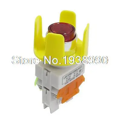DC 24V Red Light Illuminated Latching Push Button Switch AC 660V/10A ...