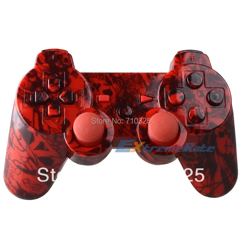 Red Skull Ghost Hydro Dipped Controller Shell Buttons For PS3 ...