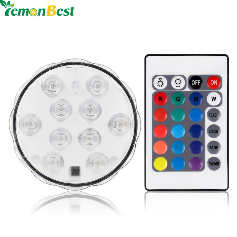 Colorful IP68 RGB 10 LED RGB Submersible Light Remote Control Vase Lamp ... Colorful IP68 RGB 10 LED RGB Submersible Light Remote Control Vase Lamp ...
