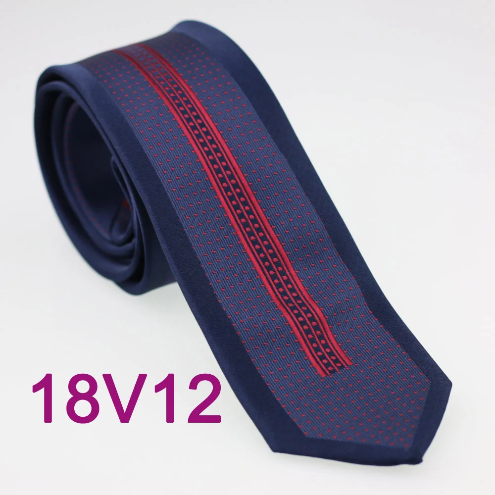 Yibei Coachella Ties Navy Men's Neck Tie Border With Red Vertical ...