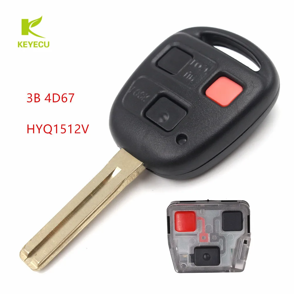 KEYECU 3 Buttons Replacement Remote Key Fob 4D67 Chip for Lexus GX470 ...