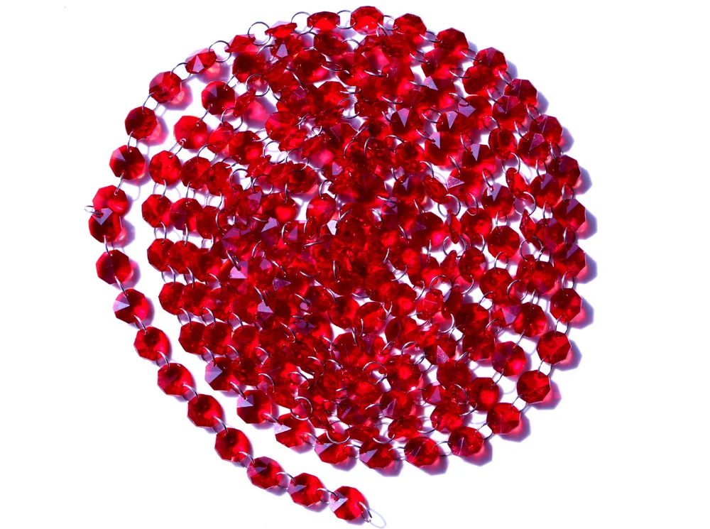 Garland-Chakra-Spectra-12Feet-Diamond-Prisms-Red-Glass-Crystal-Octagon ...