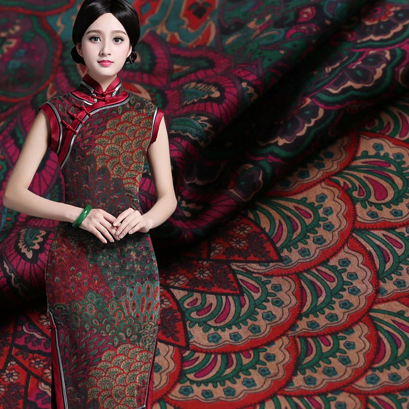 Chinese retro Gambiered Canton gauze fabric soft soft silk satin fabric ...