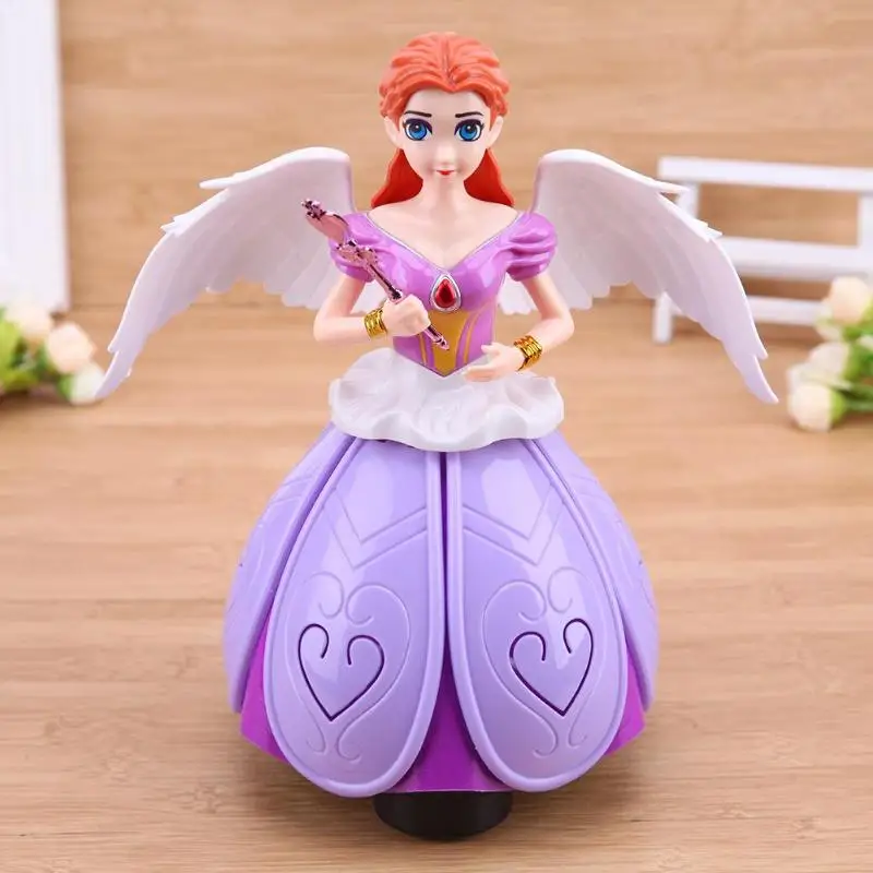 Electric Rotating Princess Dolls Girls Light Musical Dancing Doll Toy ...