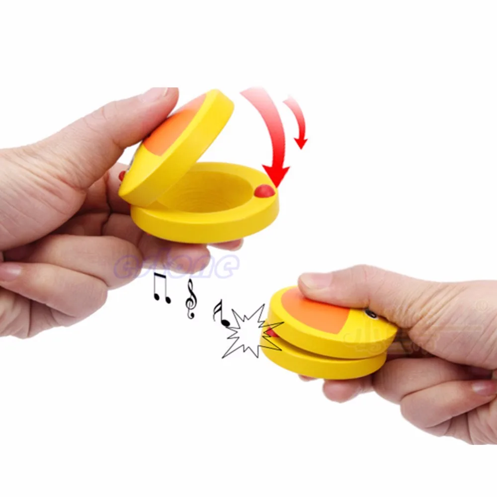 Kid Cartoon Wooden Castanet Toy Children Musical Percussion Instrument ...