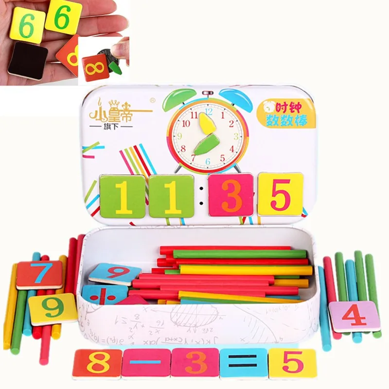 Children Wooden Mathematics Game Stick Counting Rods Math Numbers ...