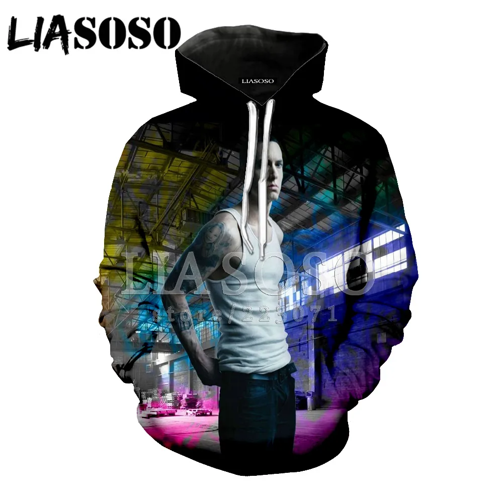 LIASOSO Eminem hoodie Music Rap God Men Women hoodie 3D Print Rapper ...