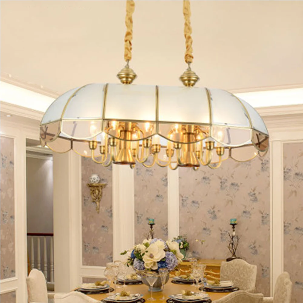 Copper Double Chain Led Pendant Lights Luminarias Edison Vintage Light ...