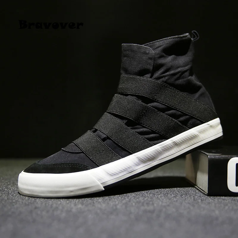 Men Shoes High Top Flats Slip On Casual canvas Shoes Male Plimsolls ...