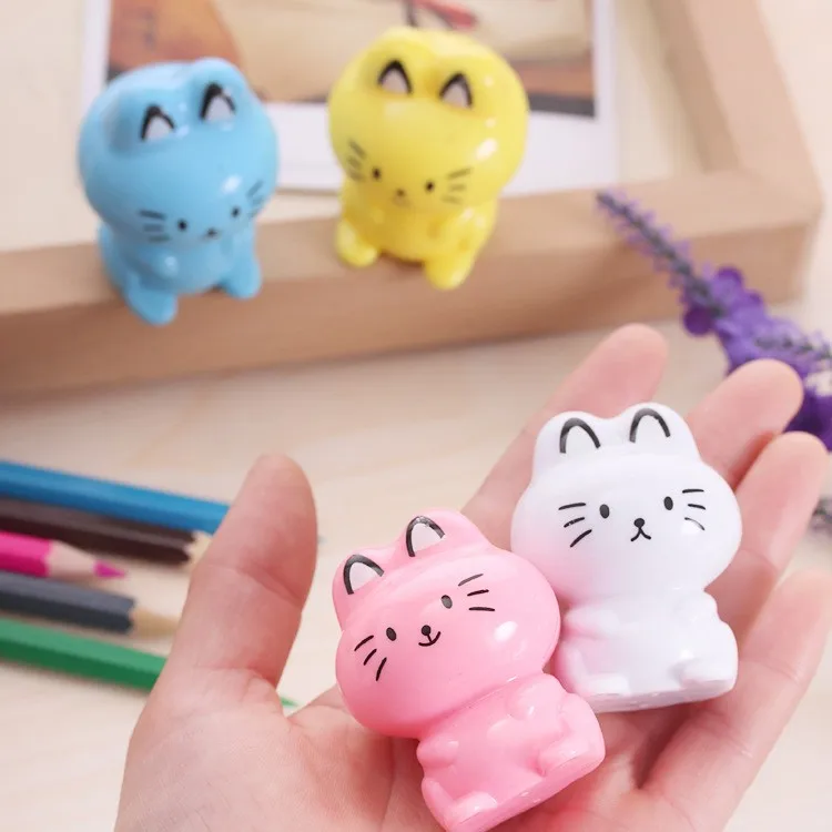 Kawaii Cat Plastic Pencil Sharpener For Kids - KawaiiMerch.com