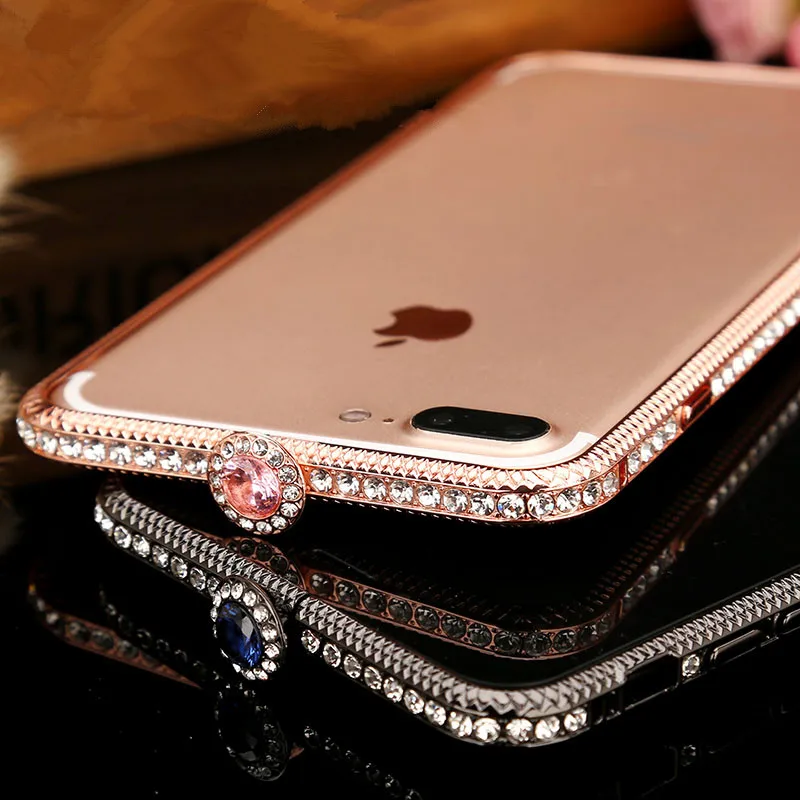 New Bling Luxury Diamond Metal bumper Frame For iPhone X 6 7 8 Plus ...