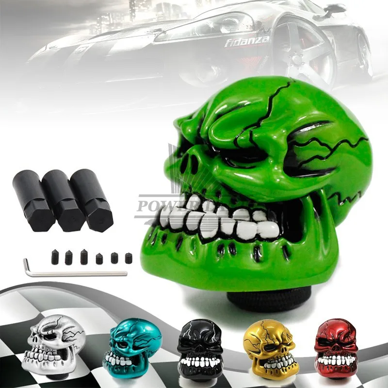 New Carved Skull Head Car Gear Shift Knob Universal Fit Manual ...