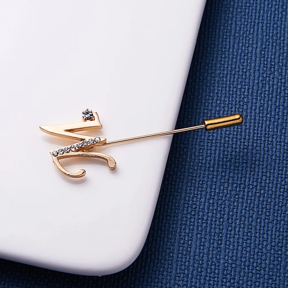 Letter Rhinestone Word Pins Brooches For Women Butterfly Zircon Long ...