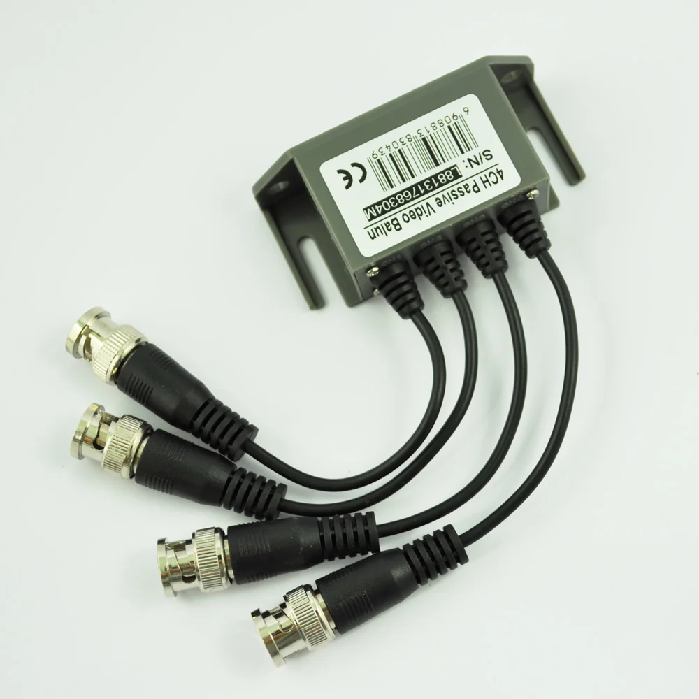 MYLB CCTV 4 Channel Passive UTP Transmitter Video Balun Male to UTP ...