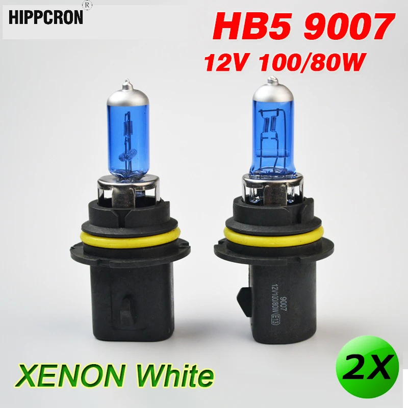 Hippcron 2 x HB5 9007 Super White 12V 100/80W Car Halogen Lamps ...
