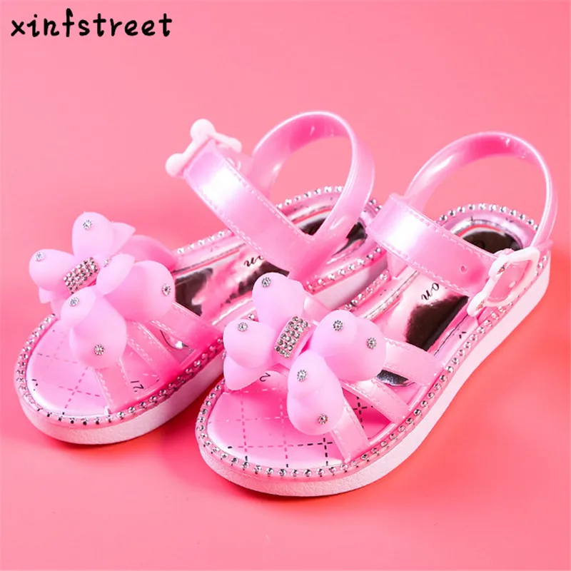 Girls Sandals Summer 2018 PVC Bow Children Beach Sandals Cute Kids ...