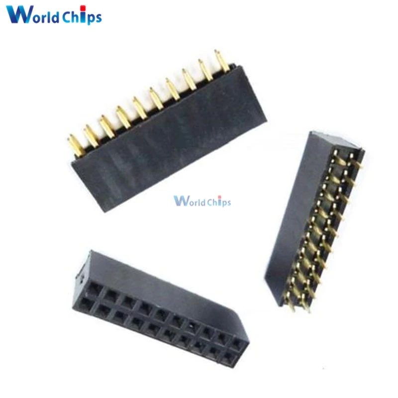 50PCS 2x10 20Pin 2.54mm Double Row Female Straight Header Pitch Socket ...